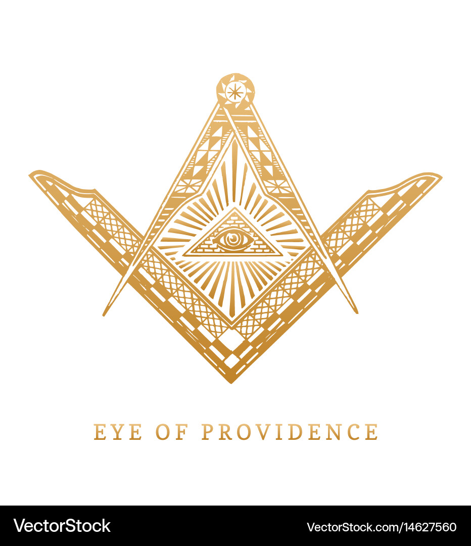 All-seeing eye providence masonic square and Vector Image