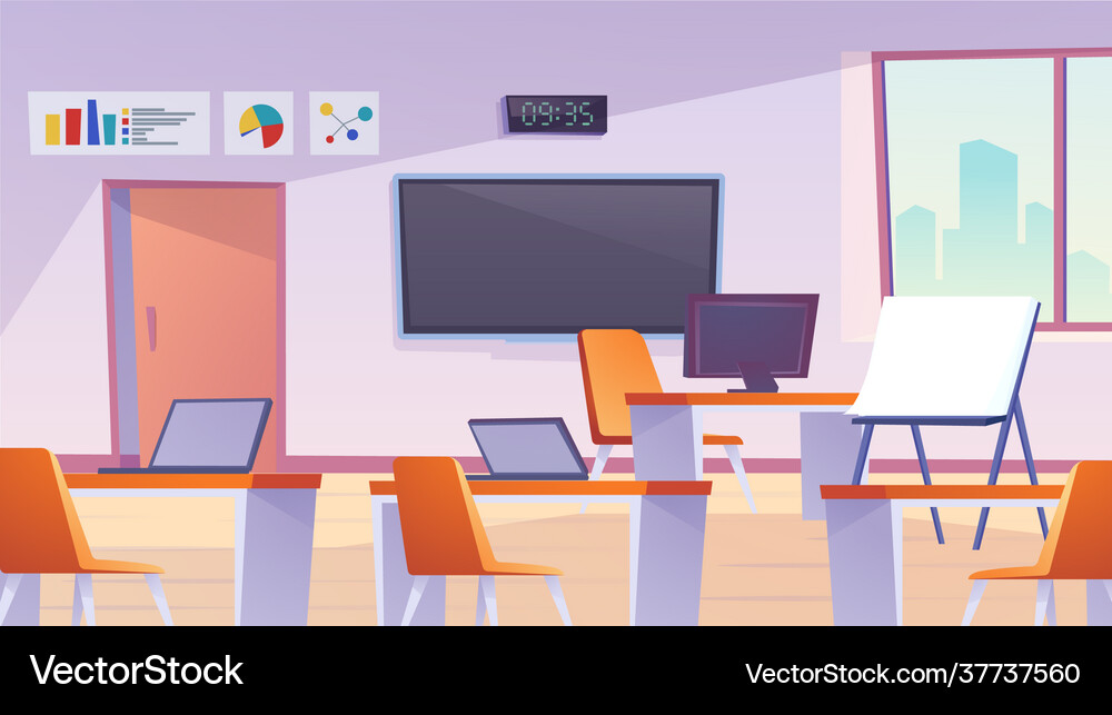 Classroom landing page in flat cartoon style Vector Image