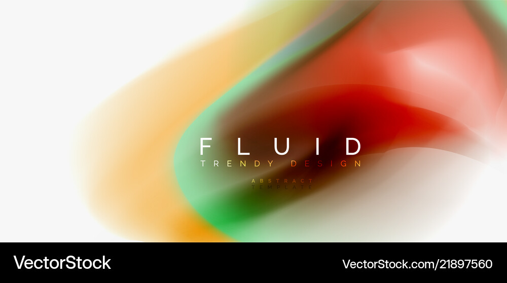 Color flowing wave trendy liquid design template Vector Image