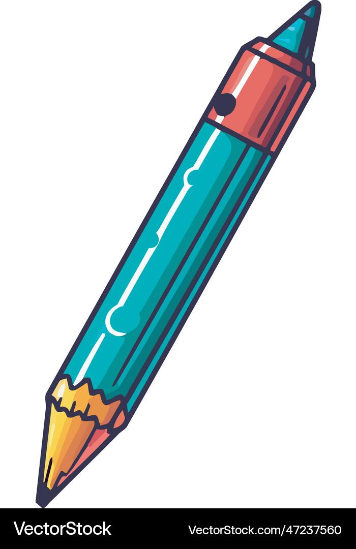 Colorful pencil tip supply icon Royalty Free Vector Image