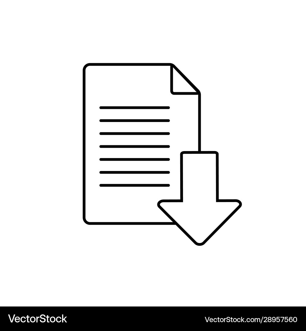 Document Download Icon Vector