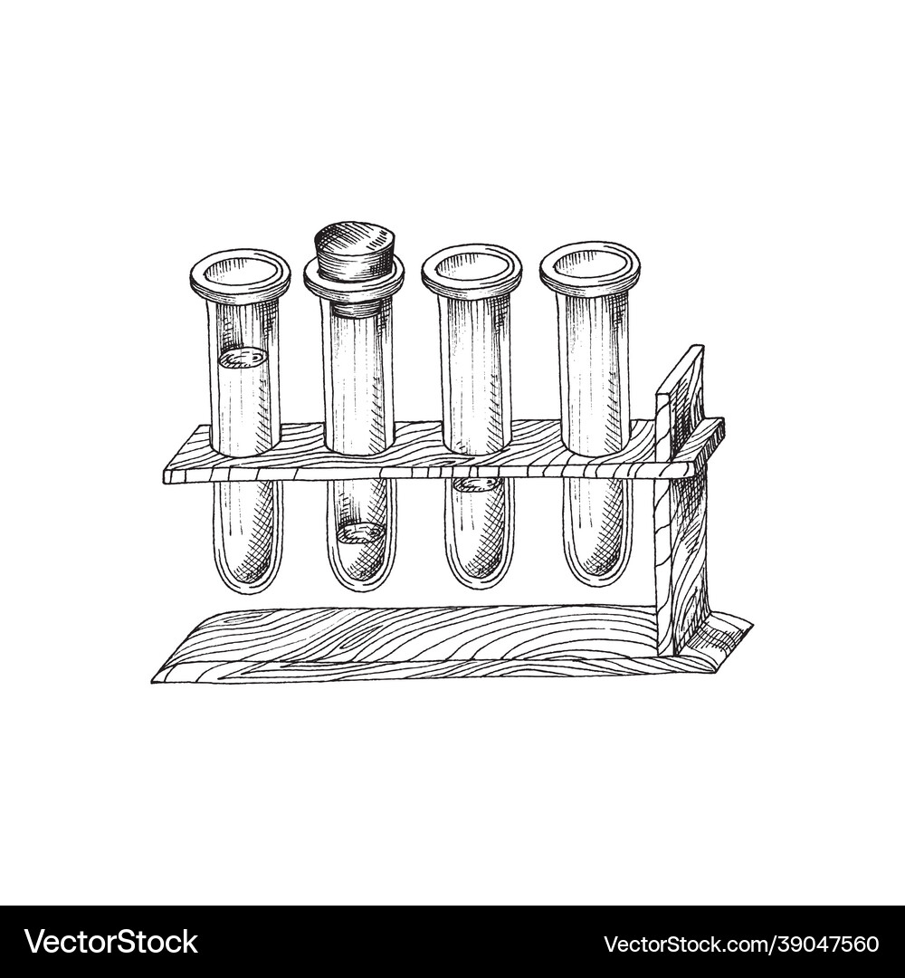 Hand drawn of test tubes Royalty Free Vector Image
