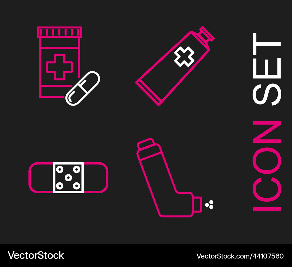Medical Inhaler Set Royalty Free Vector Image - VectorStock