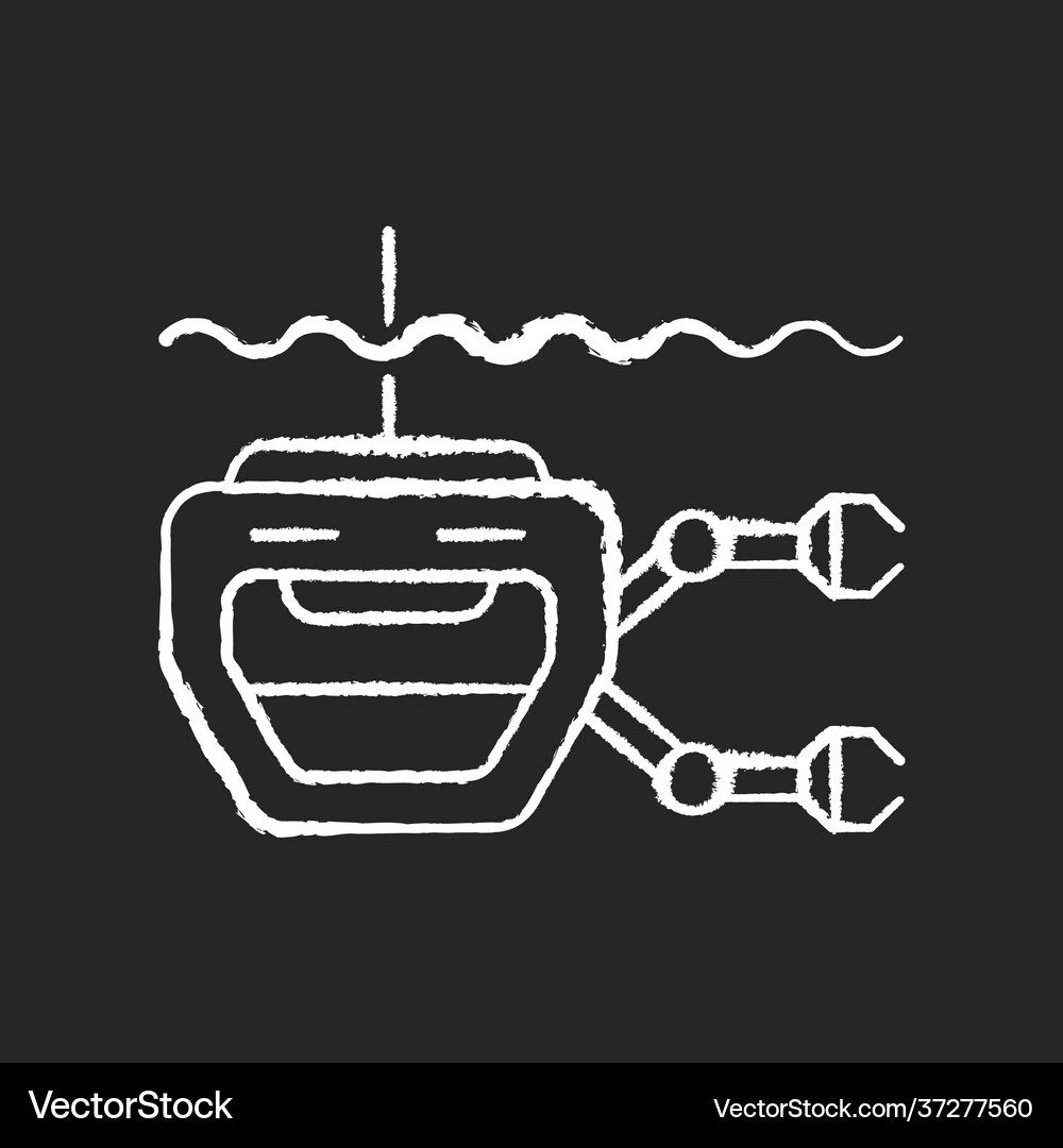 Rov chalk white icon on black background Vector Image