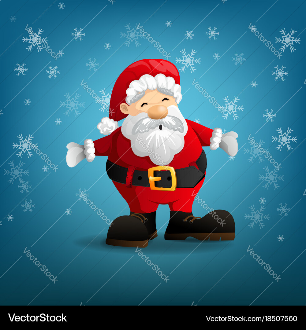 Santa claus with a raised hand Royalty Free Vector Image