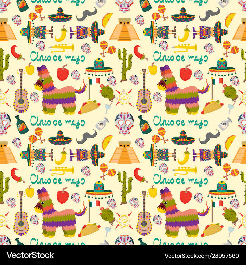 Seamless pattern the theme of mexican Royalty Free Vector