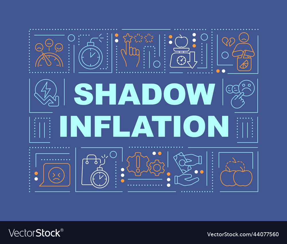 Shadow inflation word concepts dark blue banner Vector Image