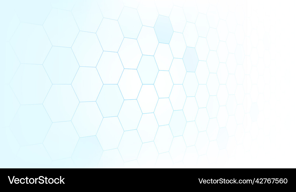 Simple blue hexagon line on white background Vector Image