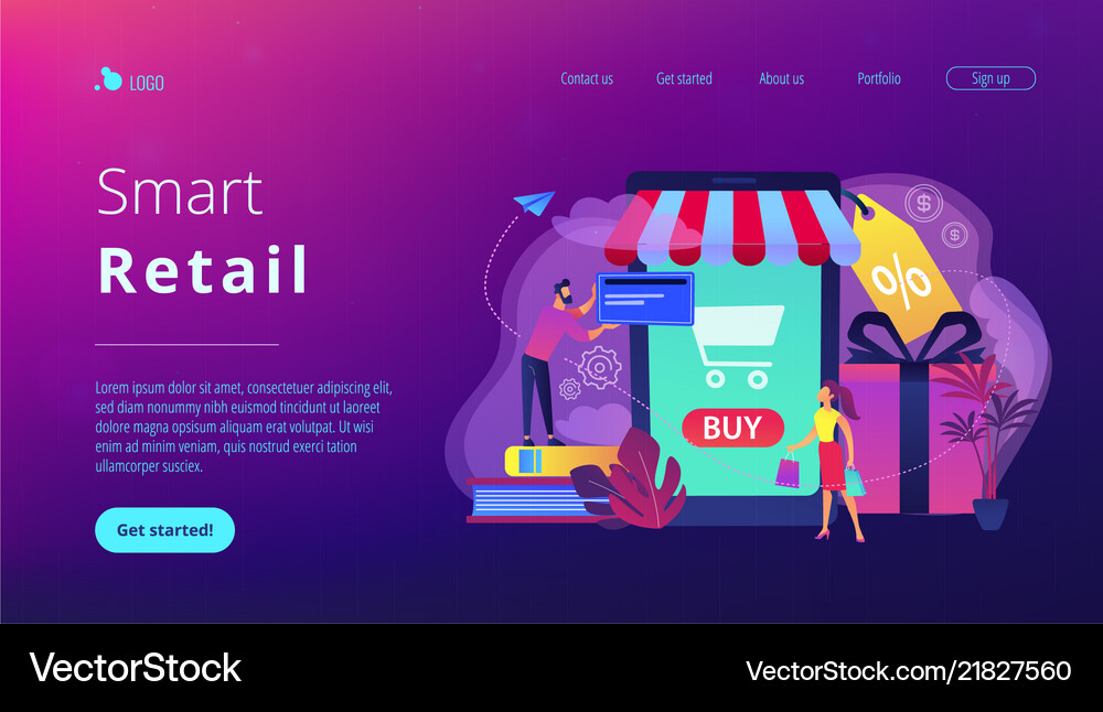 Smart retail in city concept Royalty Free Vector Image