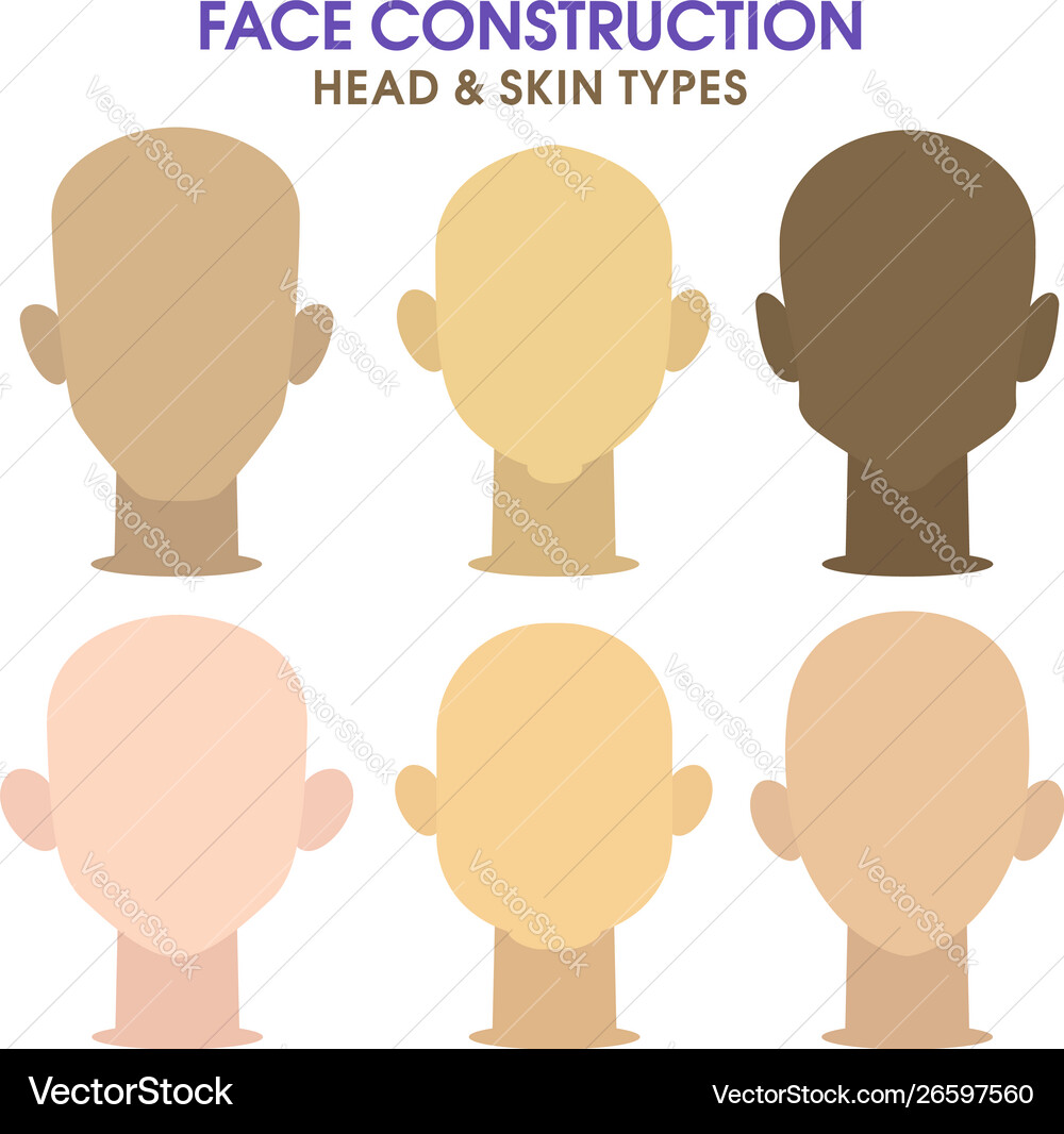The shape head skin color Royalty Free Vector Image