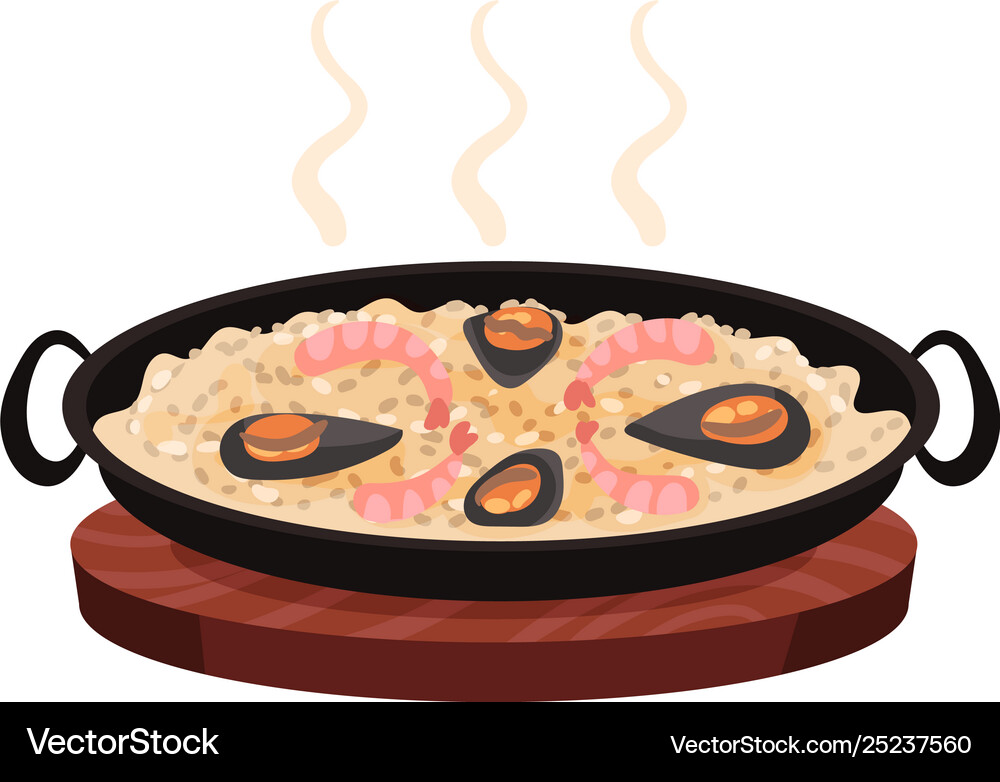 Traditional spanish paella dishes Royalty Free Vector Image