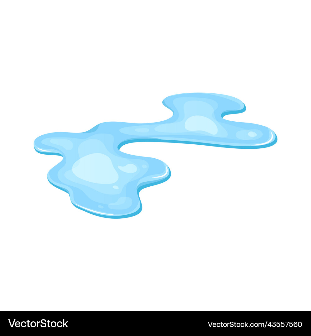 Water puddle liquid cartoon style drop isolated Vector Image