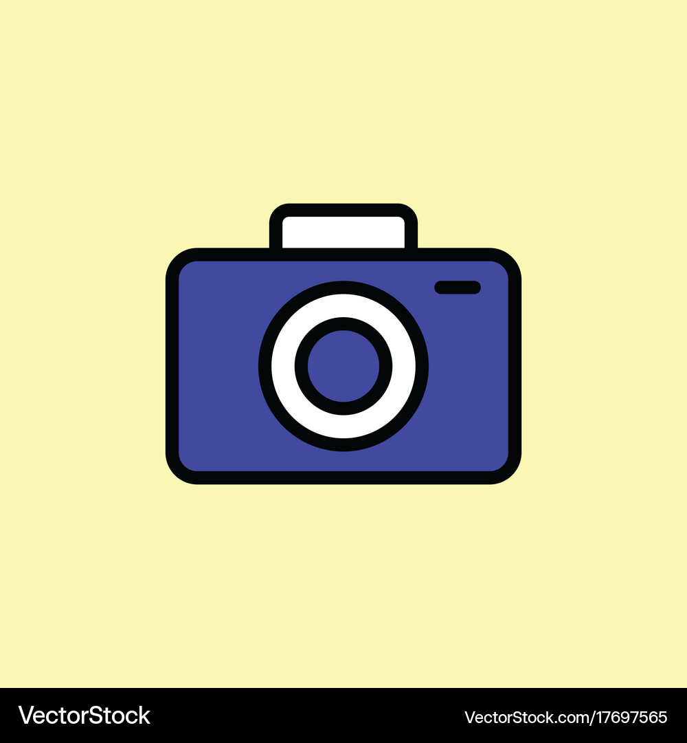 Camera icon thin line on color background Vector Image