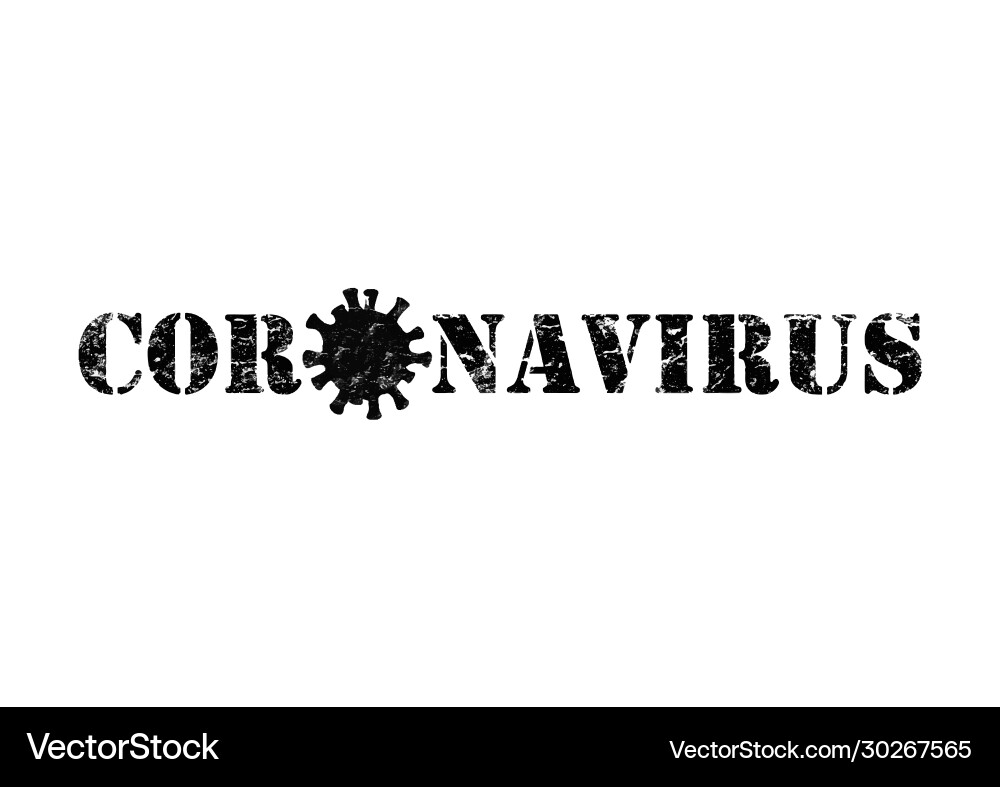 Coronavirus black lettering with hand drawn cell Vector Image