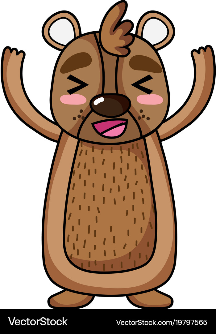 Cute and glad bear wild animal Royalty Free Vector Image