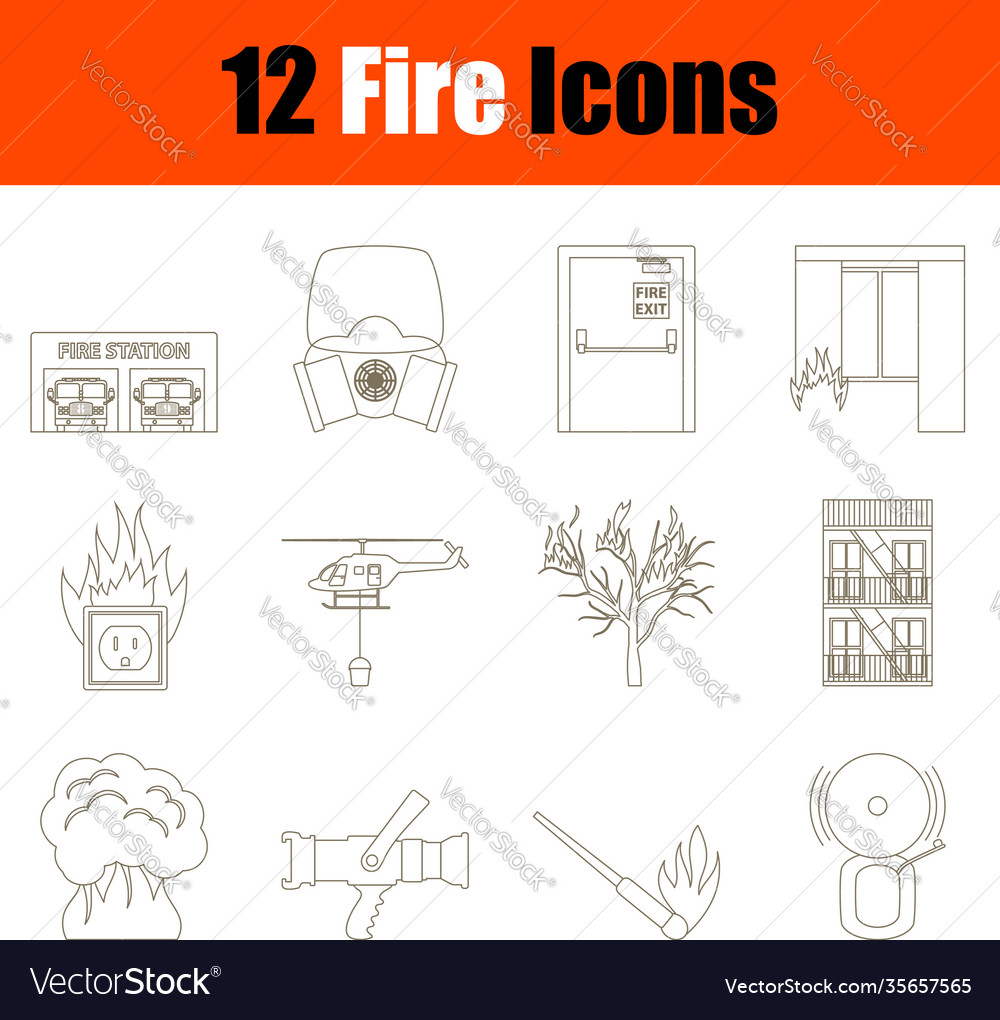 Fire icon set Royalty Free Vector Image - VectorStock