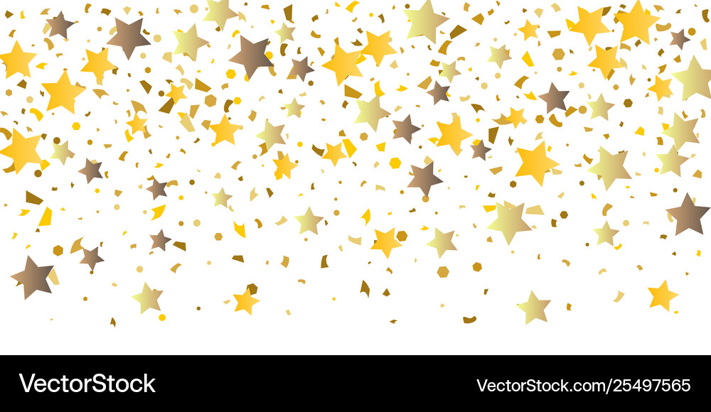 Golden glitter confetti stars Royalty Free Vector Image