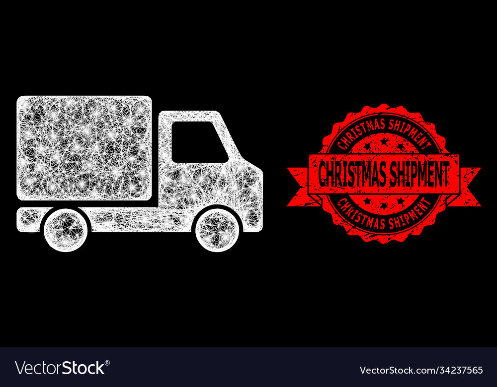 Grunge christmas shipment seal and bright web Vector Image Grunge christmas shipment seal and bright web Vector Image