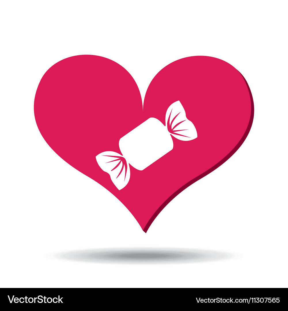 Heart red cartoon candy icon design Royalty Free Vector