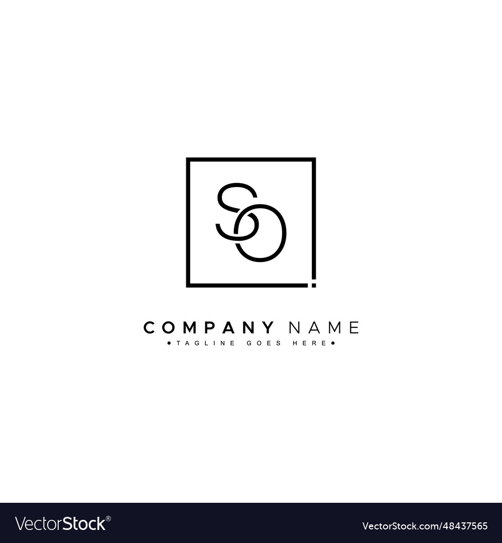 Initial so logo - elegant monogram template Vector Image
