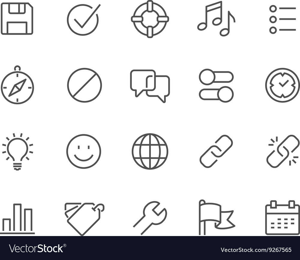 Line interface icons Royalty Free Vector Image