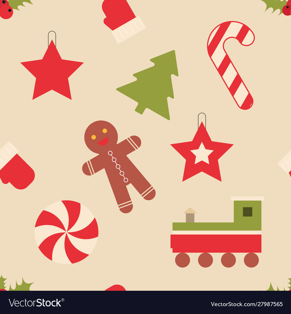 Merry christmas pattern Royalty Free Vector Image