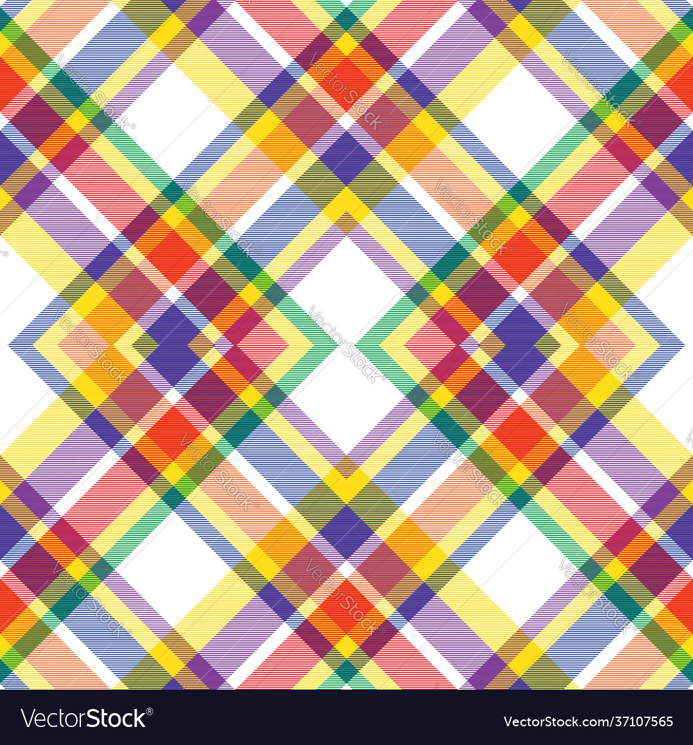 Rainbow argyle plaid tartan textured seamless Vector Image