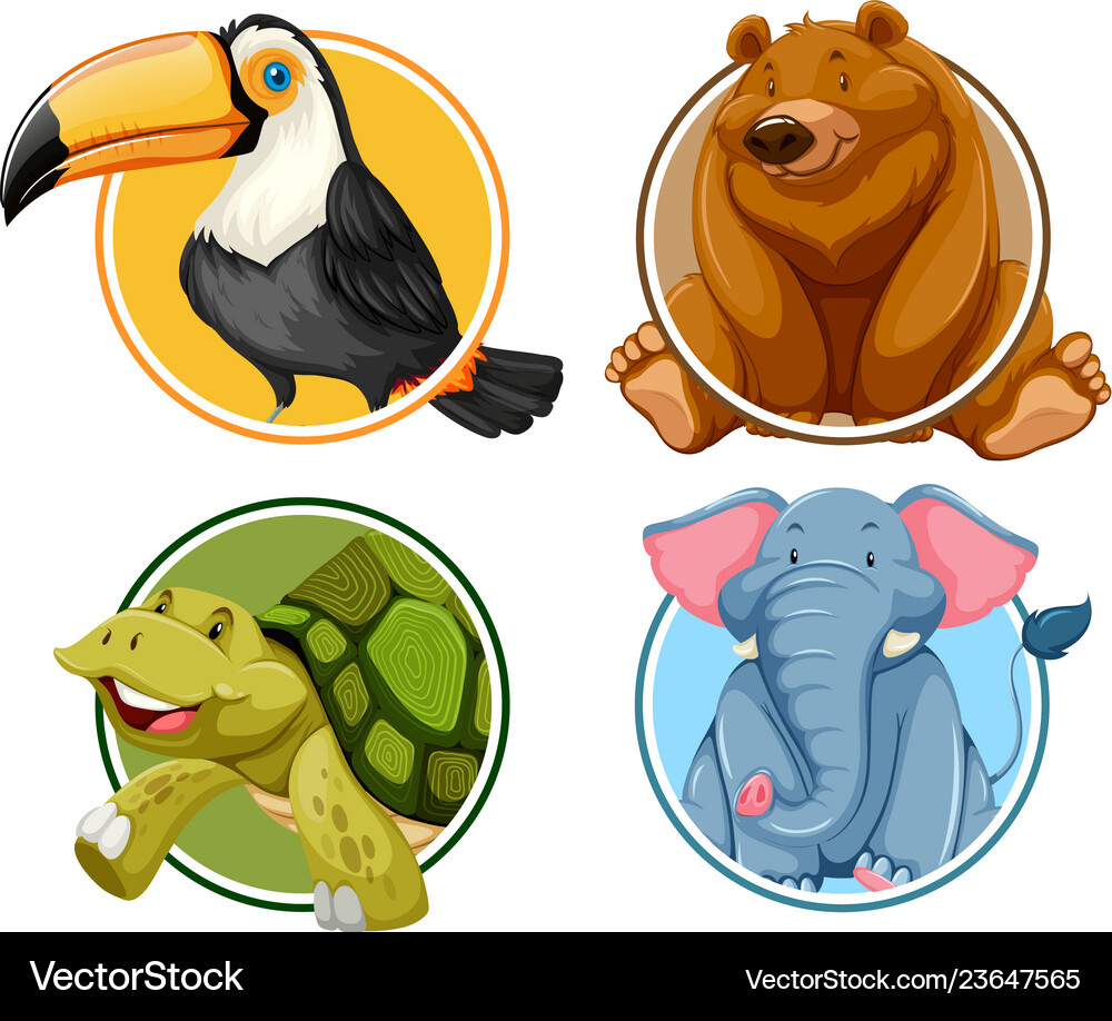 Set of animals banner Royalty Free Vector Image