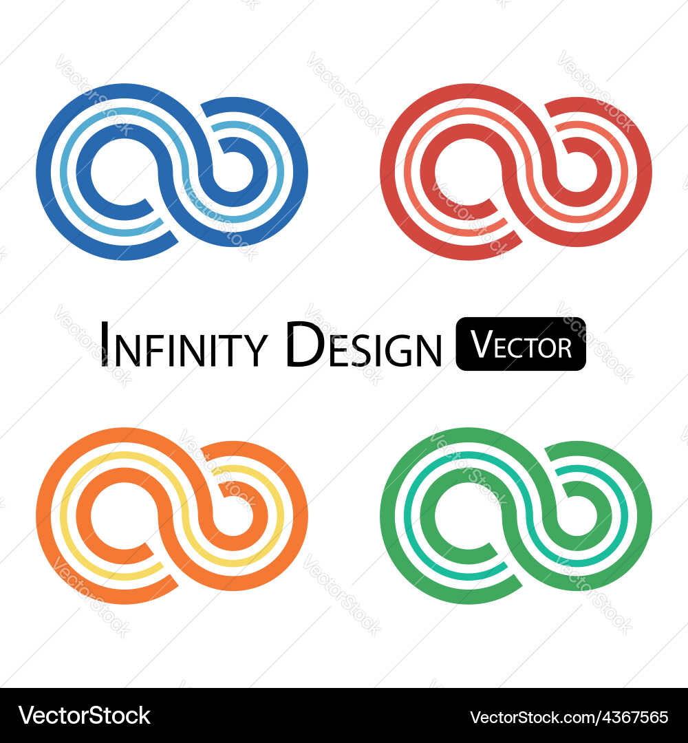 Set of colorful infinity symbol Royalty Free Vector Image