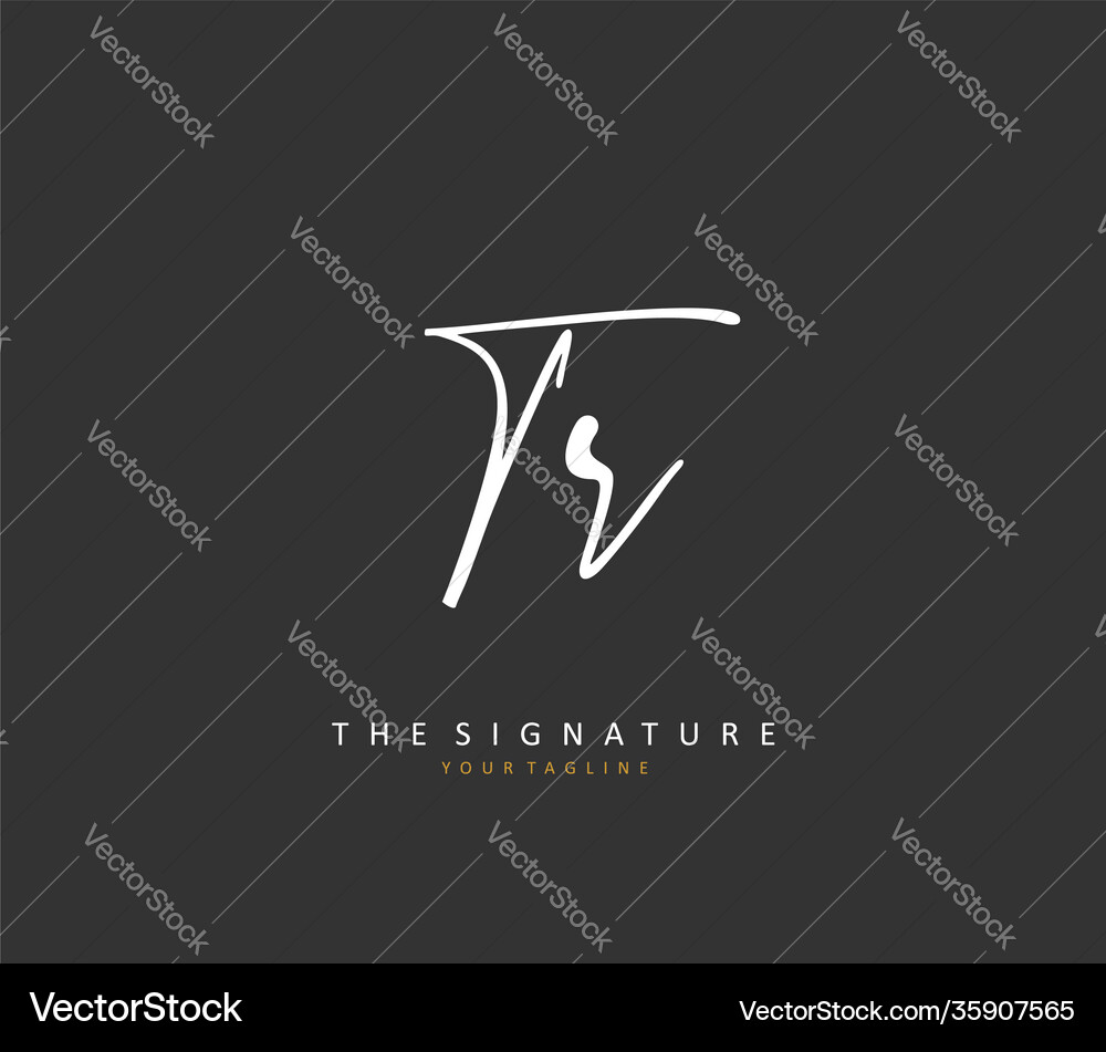 Tr initial letter handwriting and signature logo Vector Image