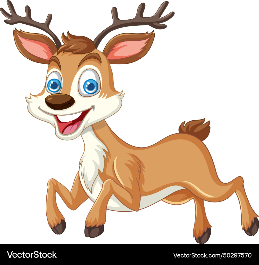 A happy playful young deer Royalty Free Vector Image