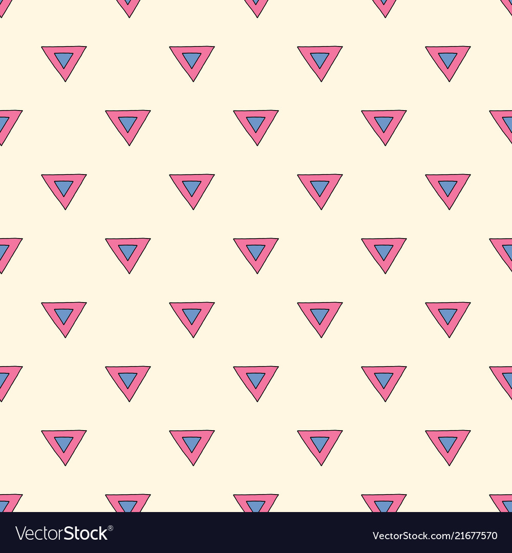 Abstract triangles seamless pattern hand drawn Vector Image