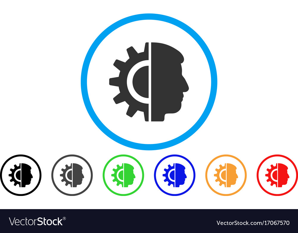 Android robotics rounded icon Royalty Free Vector Image