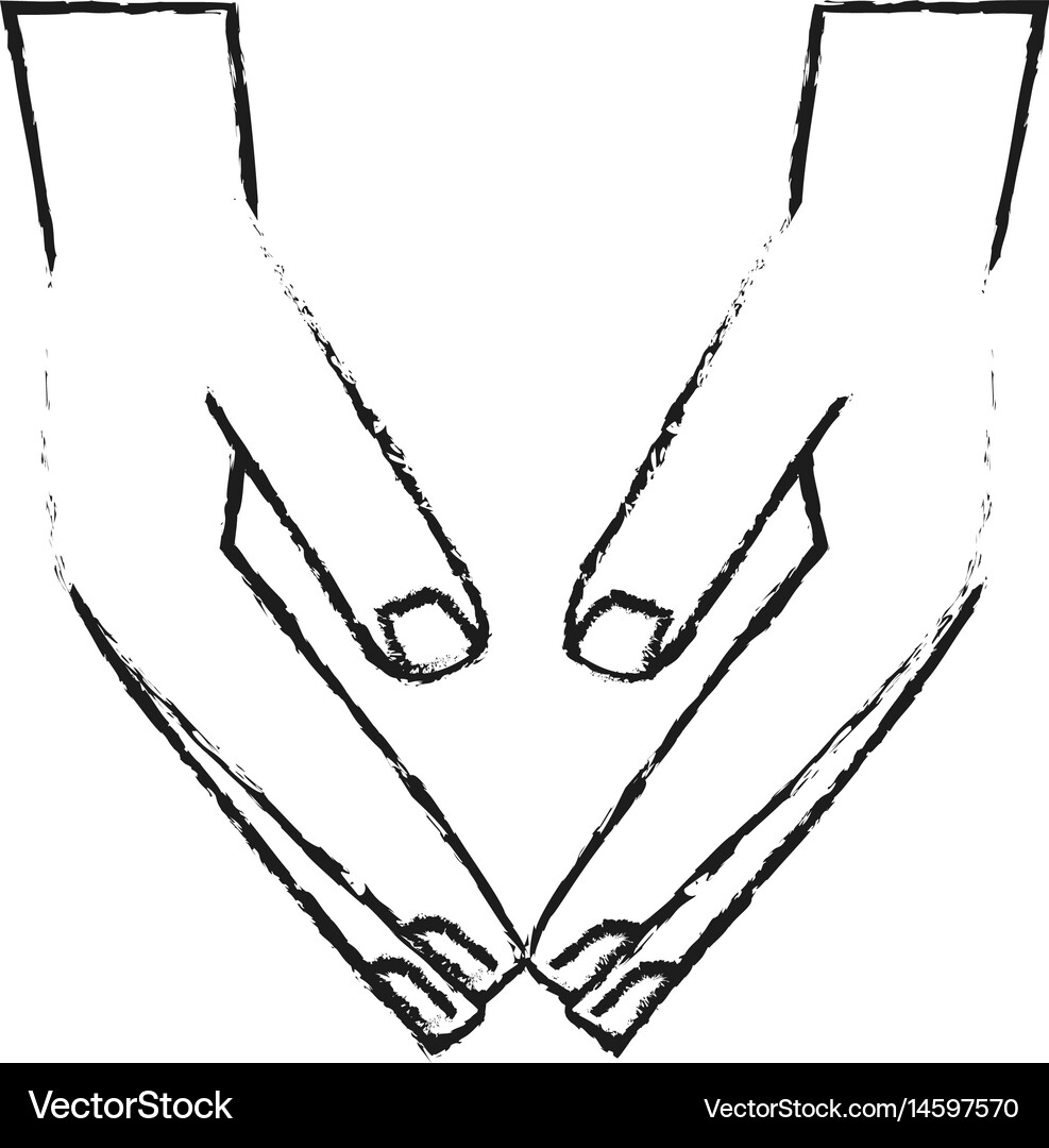 Black blurred silhouette cartoon human hands down Vector Image