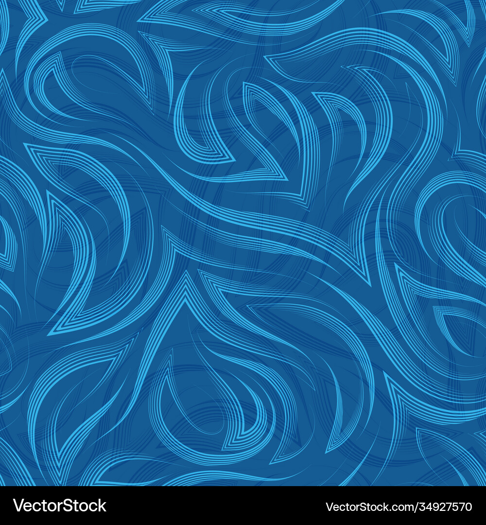 Blue flowing lines and corners geometric Vector Image