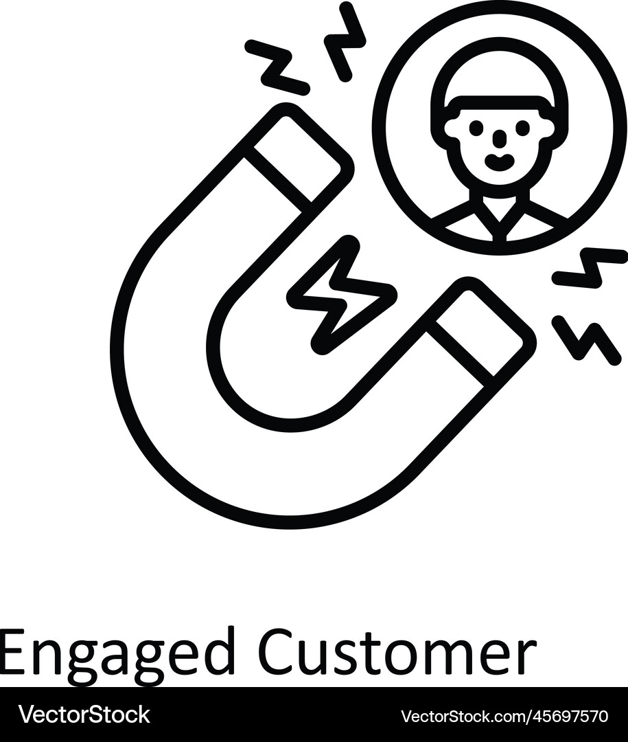 Customer attraction sc outline icon desi Vector Image