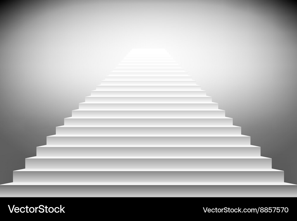 Detailed white stairs eps10 Royalty Free Vector Image