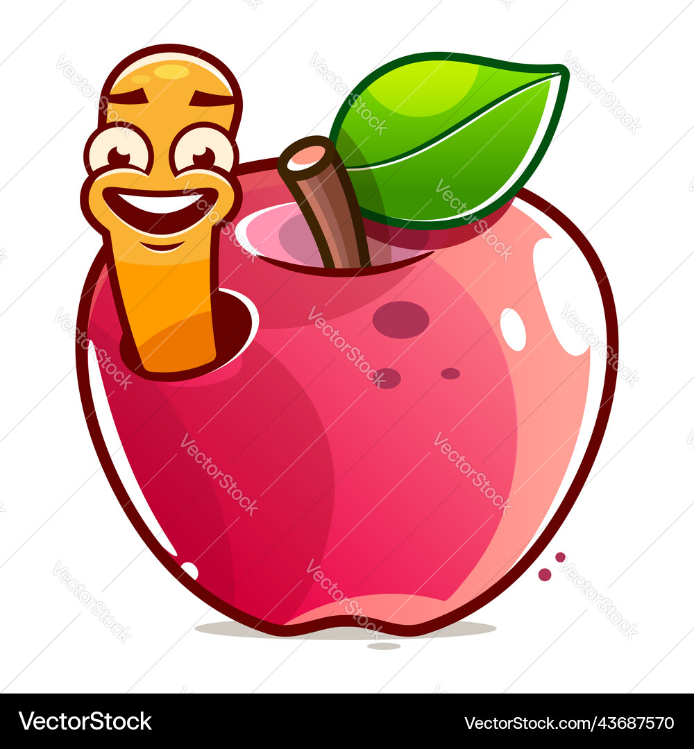 Happy apple fruit cute character mascot Royalty Free Vector