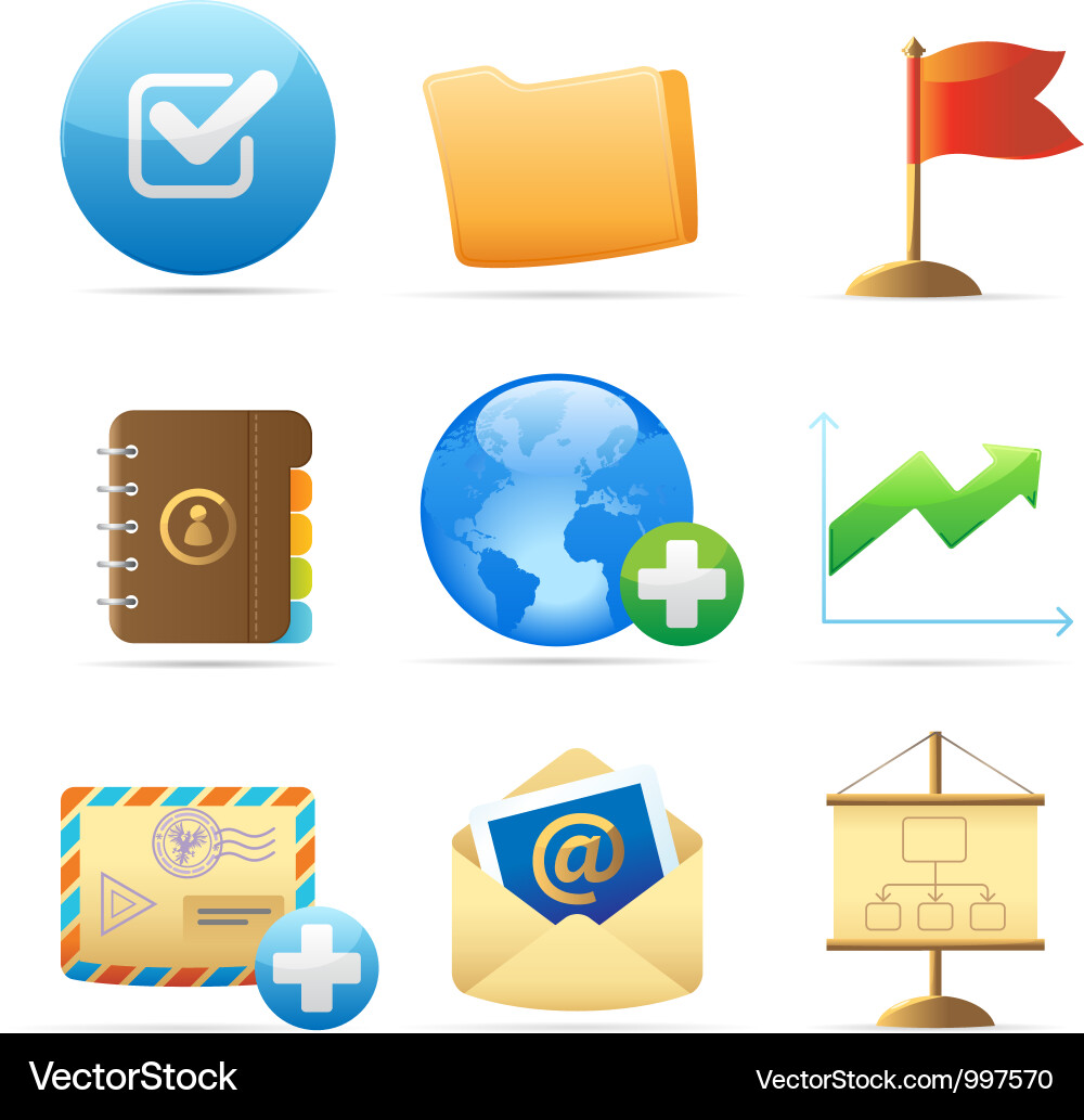 Icons for business metaphor Royalty Free Vector Image