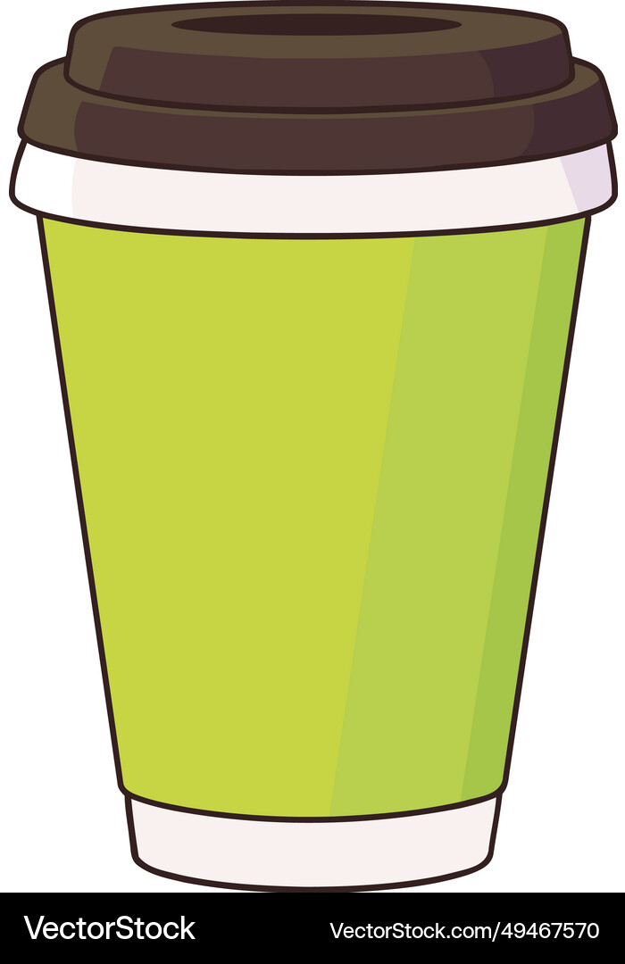 Reusable coffee cup green design Royalty Free Vector Image