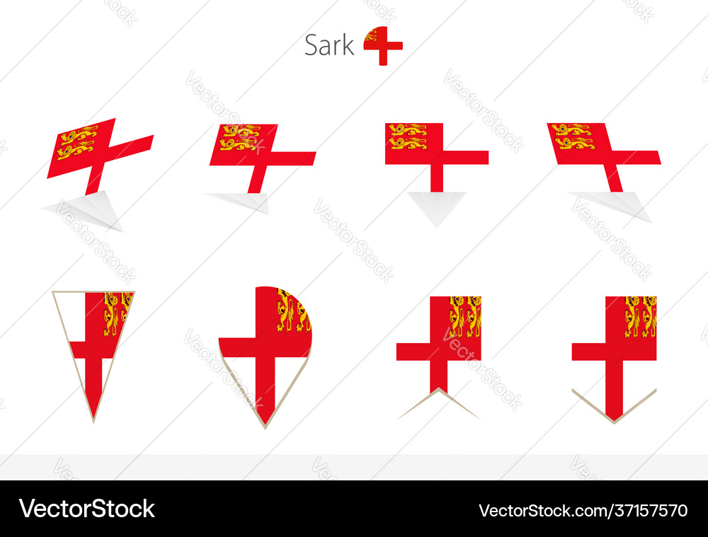 Sark national flag collection eight versions Vector Image