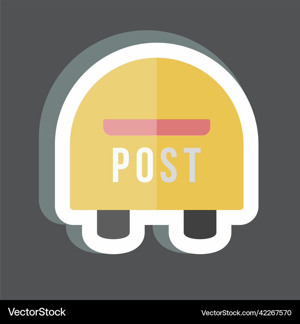 Sticker letterbox suitable for home symbol simple Vector Image