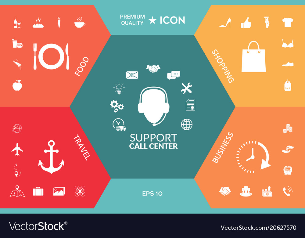 Technical support operator flat icon Royalty Free Vector