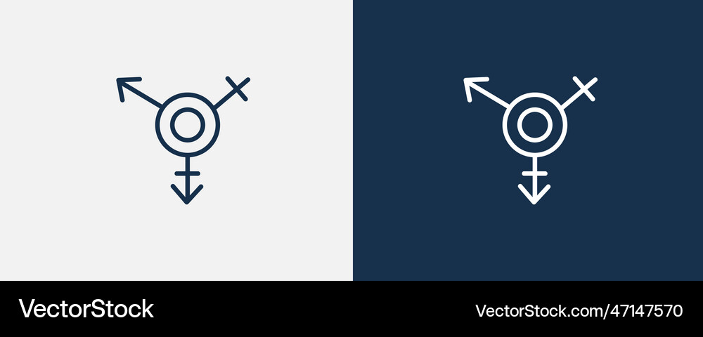 Transgender symbol icon outline Royalty Free Vector Image