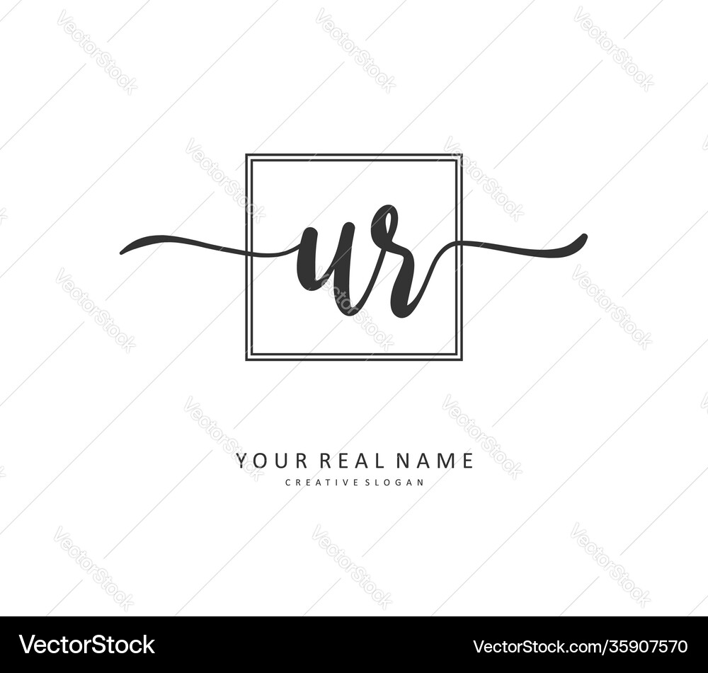 Ur initial letter handwriting and signature logo Vector Image