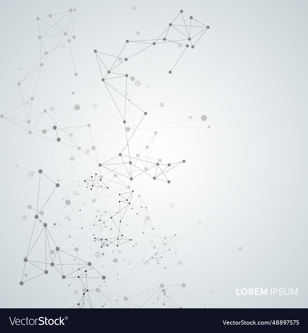 Abstract Dots And Lines Chemistry Molecular Vector Image
