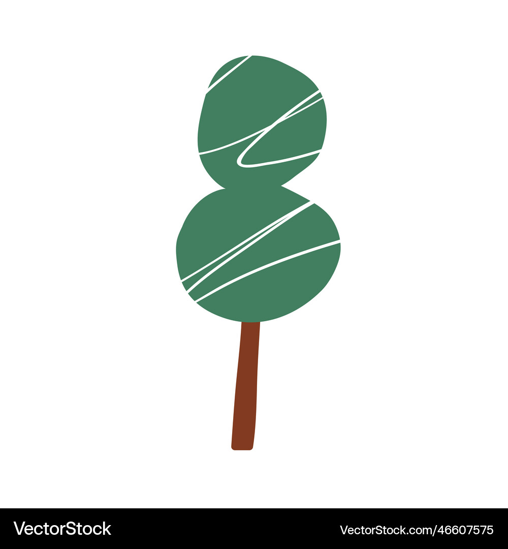 Abstract simple forest tree plant in kids Vector Image