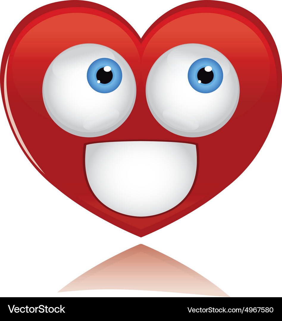 An isolated happy heart on a white background Vector Image