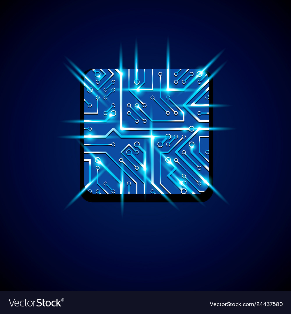 Collection Of Microchip Design Cpu Information Vector Image