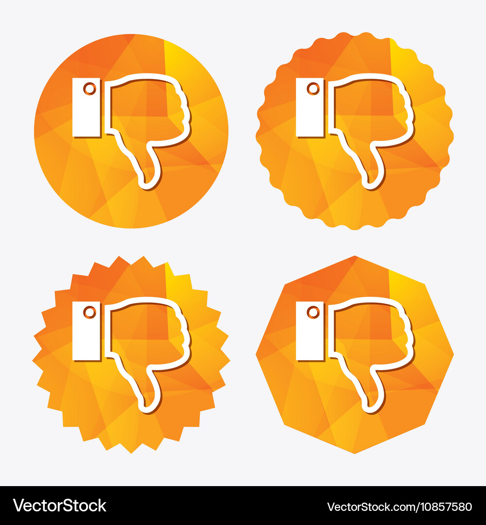 Dislike sign icon hand finger down symbol Vector Image